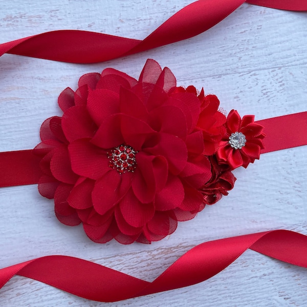 Red Bridal Sash - Etsy