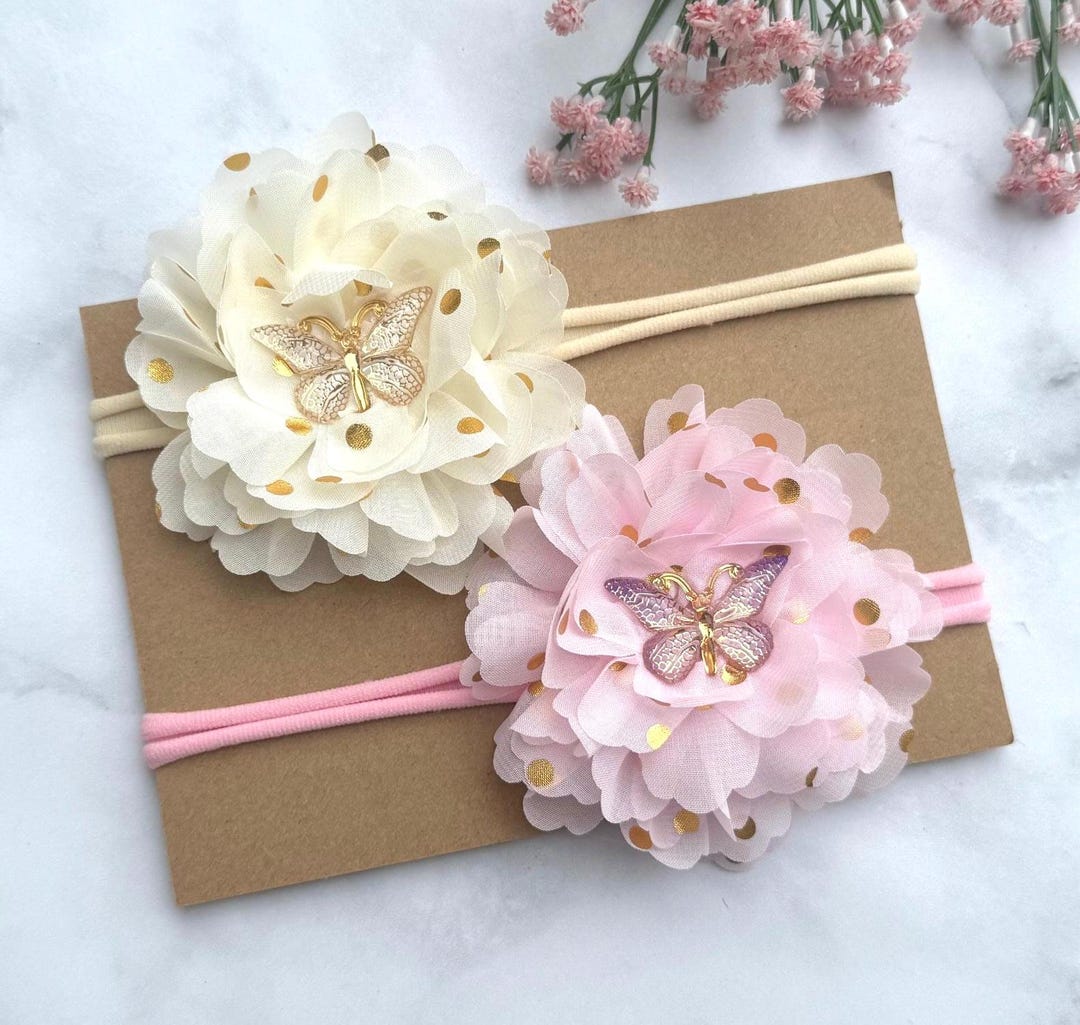 Butterfly Baby Headband SET Butterfly Headband Newborn Headbands Baby ...