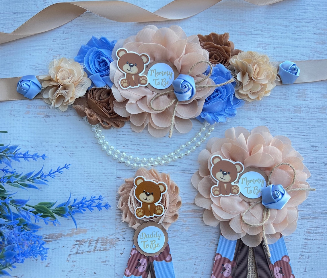 Teddy Bear Baby Shower Sash Teddy Bear Maternity Sash - Etsy