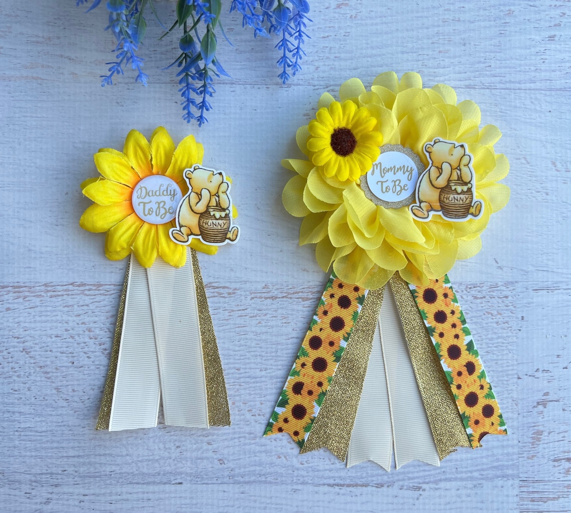 Classic Winnie the Pooh Sunflower Baby Shower Sash winnie the - Etsy