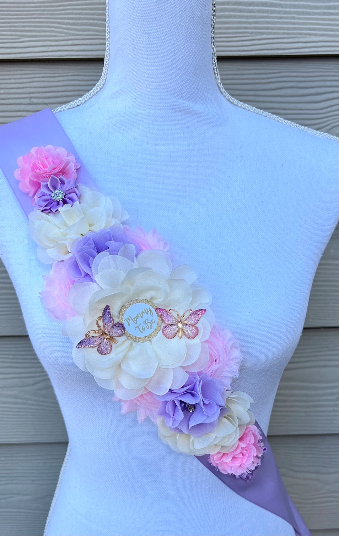 Butterfly Baby Shower Shoulder Sash Butterfly Baby Shower Sash ...
