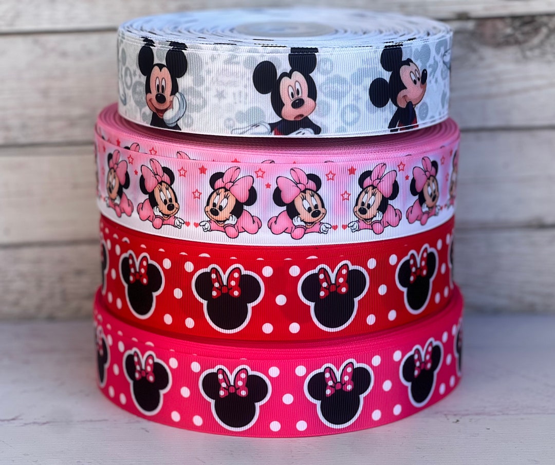 1 1/2” Mickey and Minnie Mouse Grosgrain Ribbon, 3 Yards Mickey ...