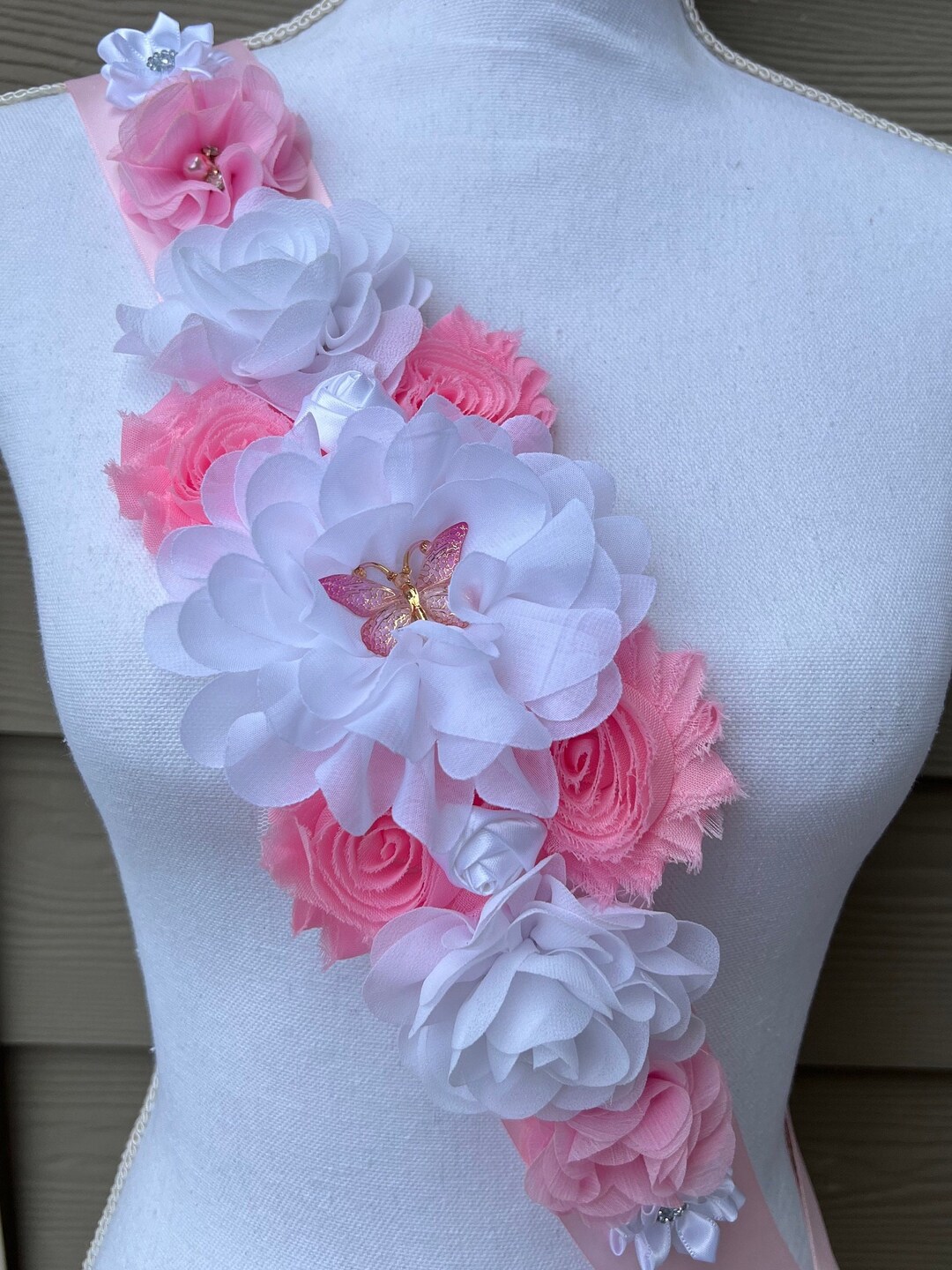 Butterfly Baby Shower Shoulder Sash Butterfly Baby Shower Sash ...