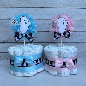 Ghost Baby Shower Diaper Cake, Halloween Mini Diaper Cake ,baby Shower ...