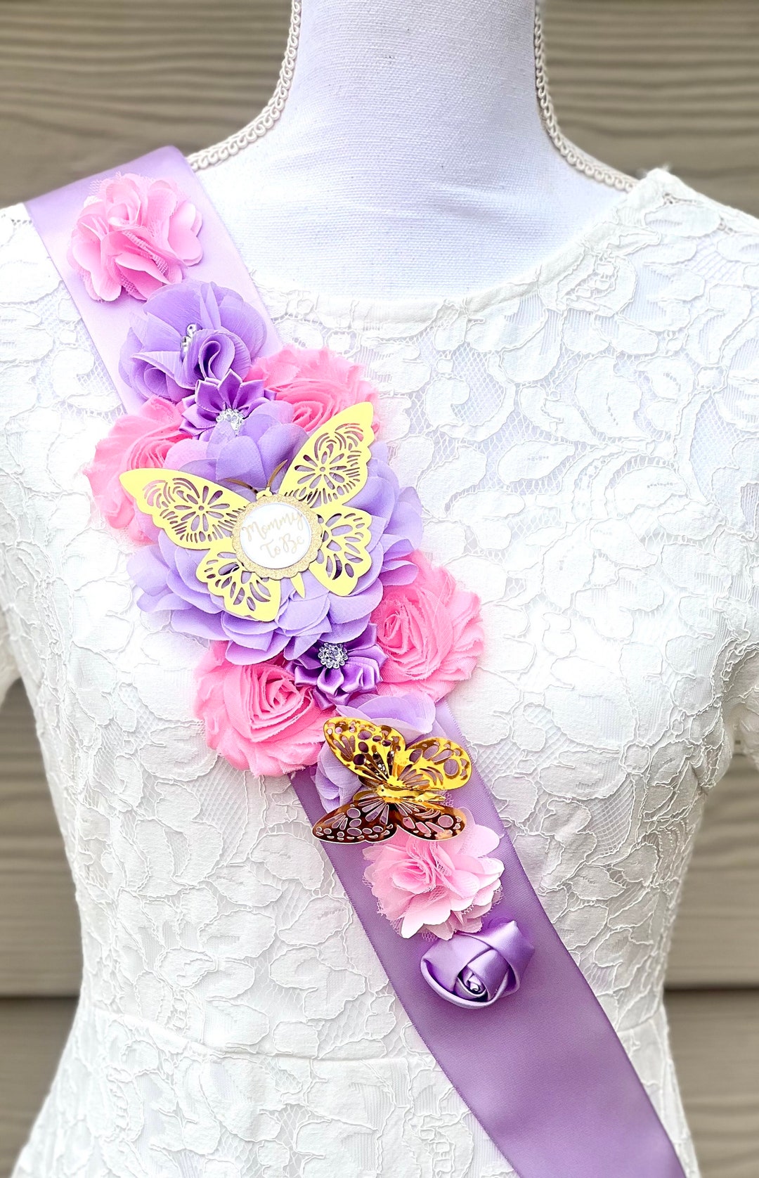 Butterfly Baby Shower Shoulder Sash Butterfly Baby Shower Sash ...