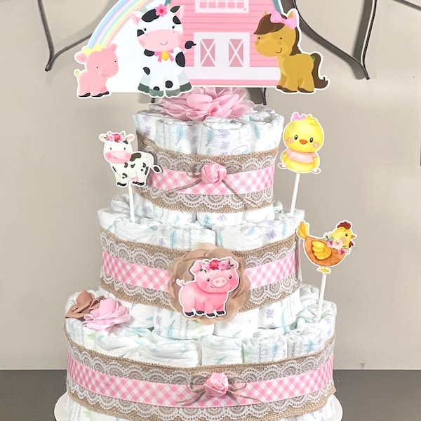 Farm Diaper Cake - Etsy
