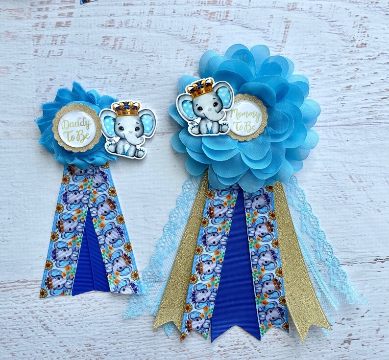 Royal Blue blue gold Prince Elephant Baby Shower Sash Boy - Etsy