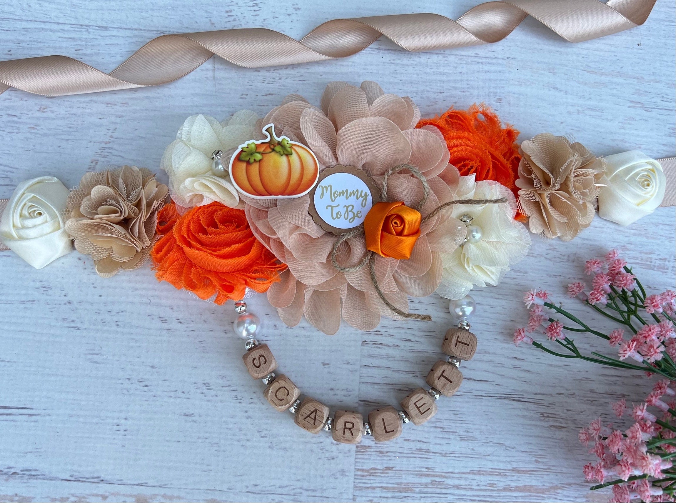 Pumpkin Baby Shower Sash ,pumpkin Maternity Sash ,pumpkin Baby Shower ...