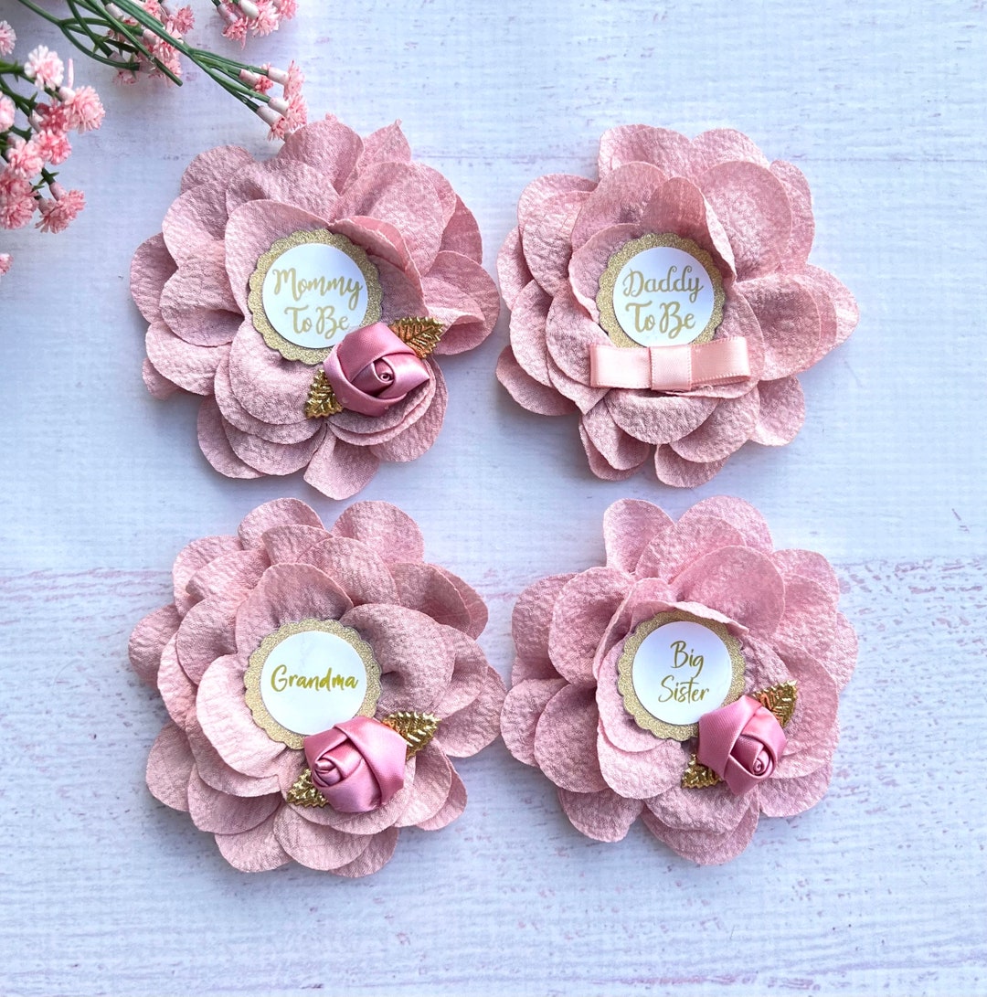 Boho Blush Pink Baby Shower Pin ,baby Shower Girl ,family Pin ,mommy ...