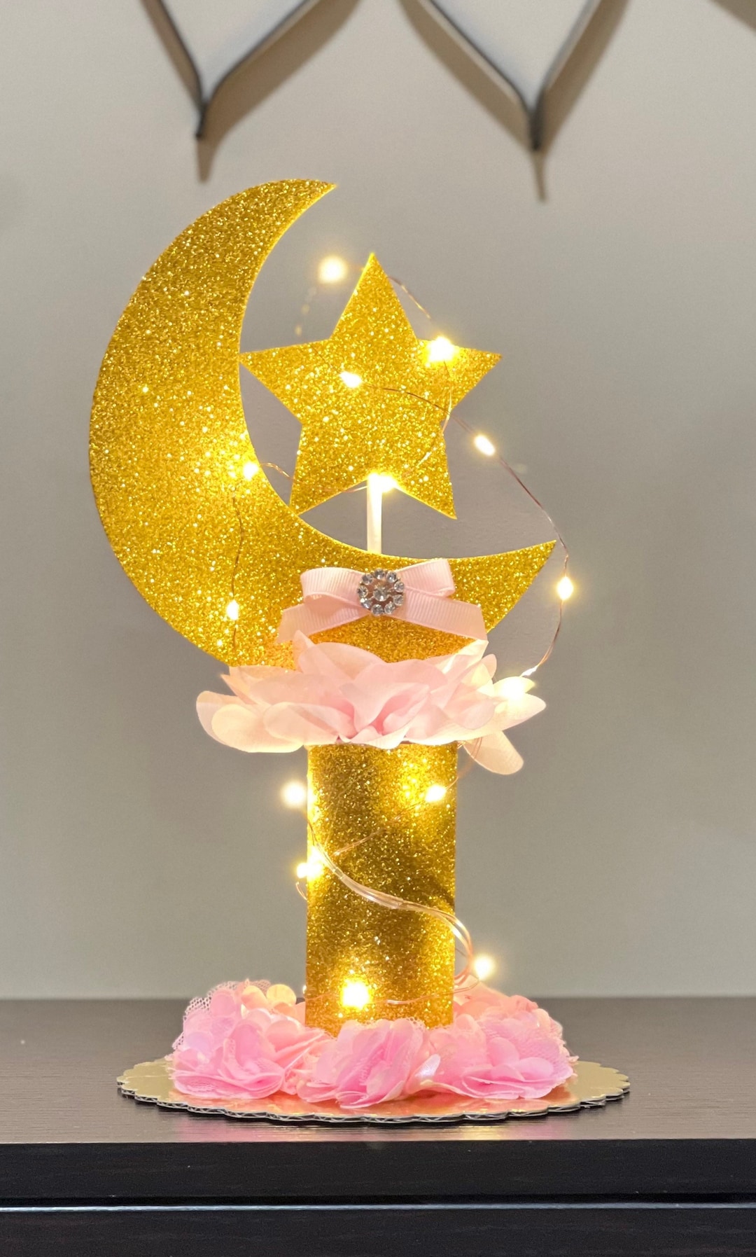 Moon and Star Baby Shower Centerpiece With LED Light Moon Baby Shower ...
