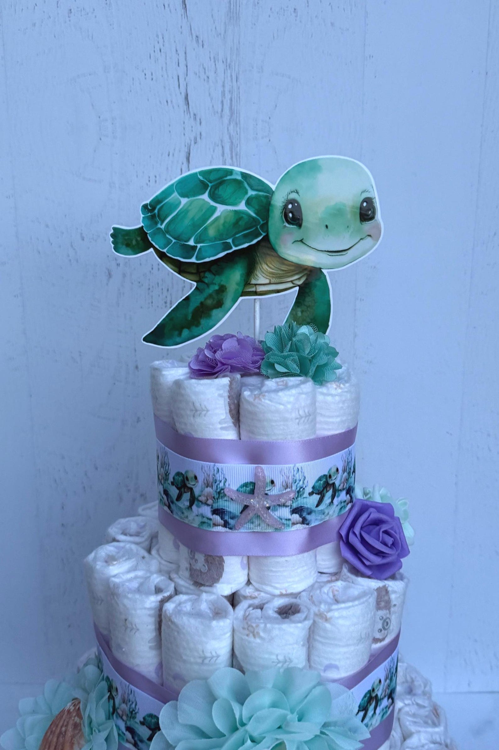 Turtle Diaper Cake Baby Shower Gender Neutral , Under the Sea ...