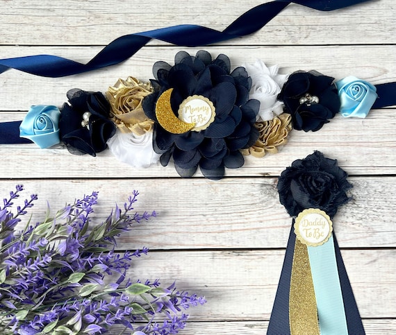 Over the Moon Baby Shower over the Moon Maternity Sash Boy | Etsy