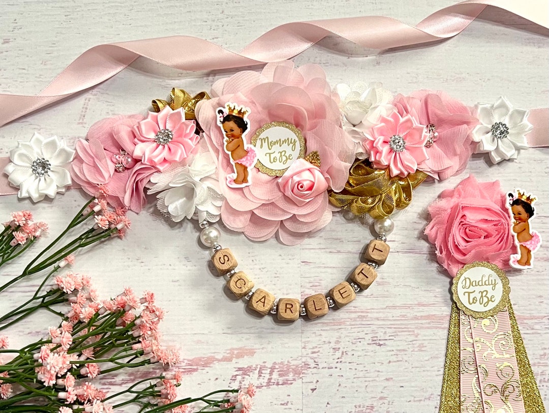 Afro Princess Baby Shower Maternity Sash African American Baby Shower ...