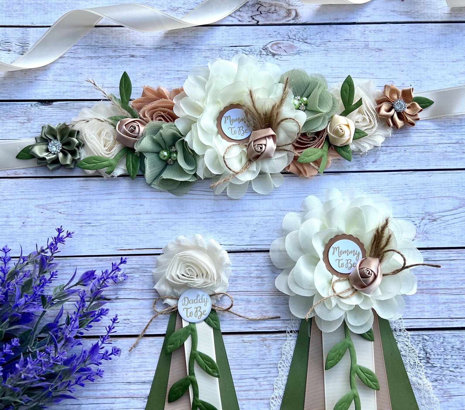 Boho Greenery Baby Shower Sash Boho Greenery Maternity Sash - Etsy