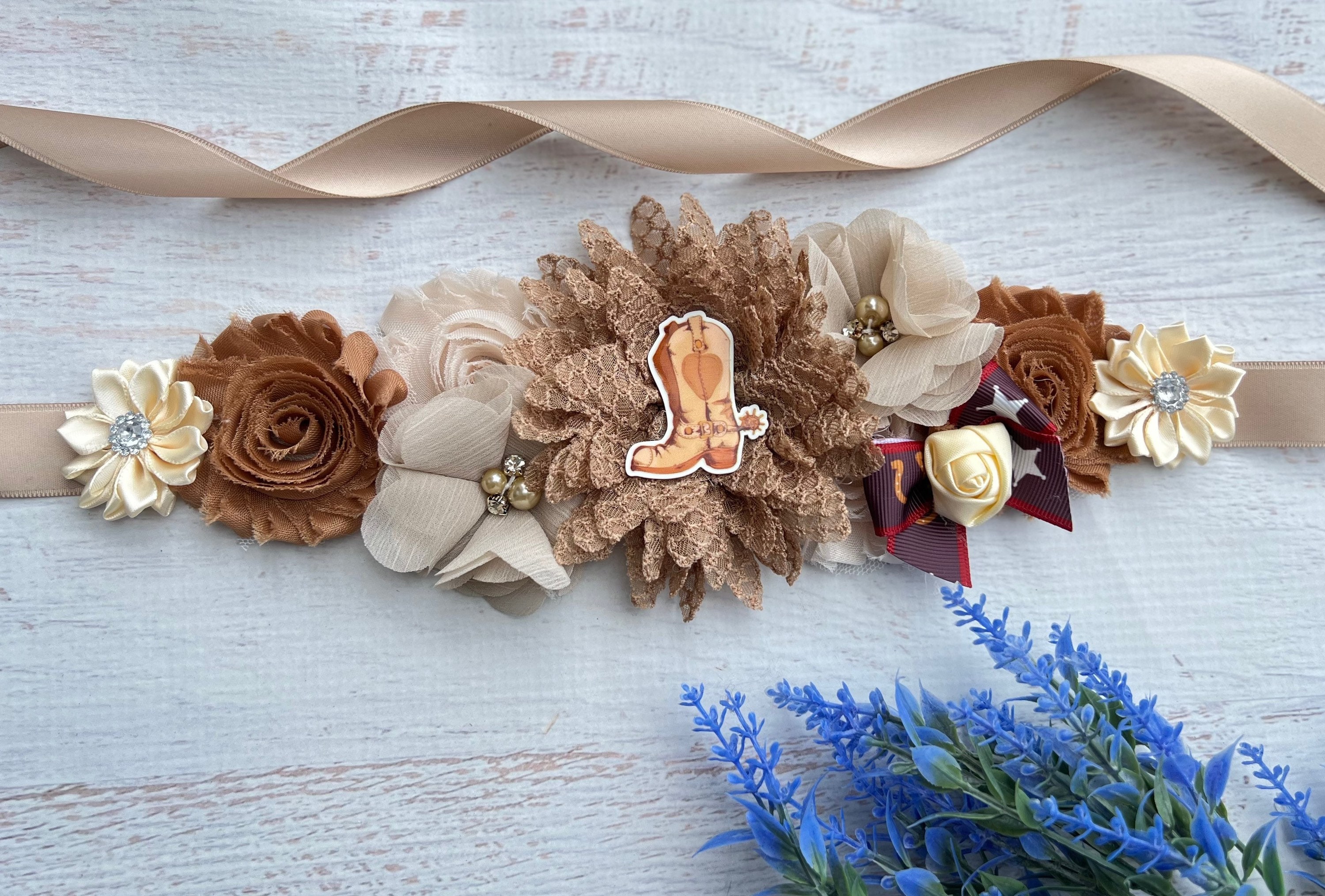 Cowboy Baby Shower Sash Boy Cowboy Maternity Sash Blue Cowboy - Etsy