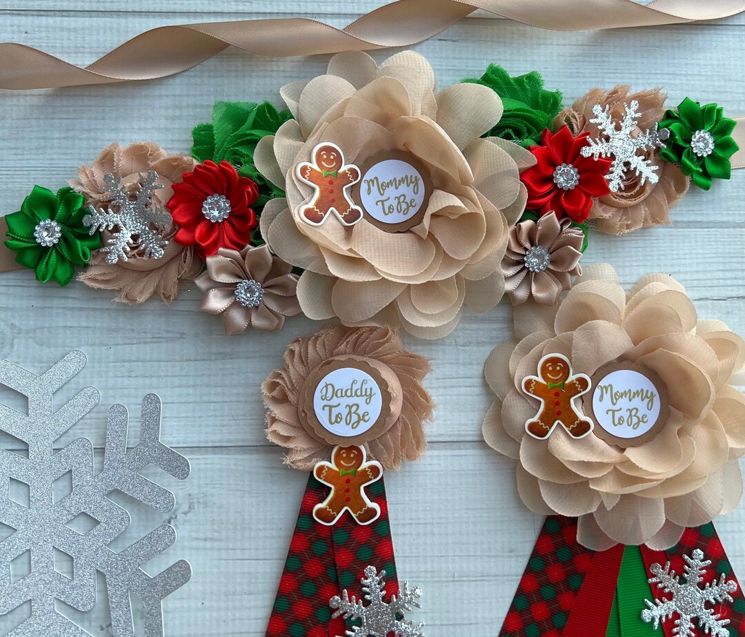 Gingerbread Man Baby Shower Sash ,gender Neutral Baby Shower Maternity ...
