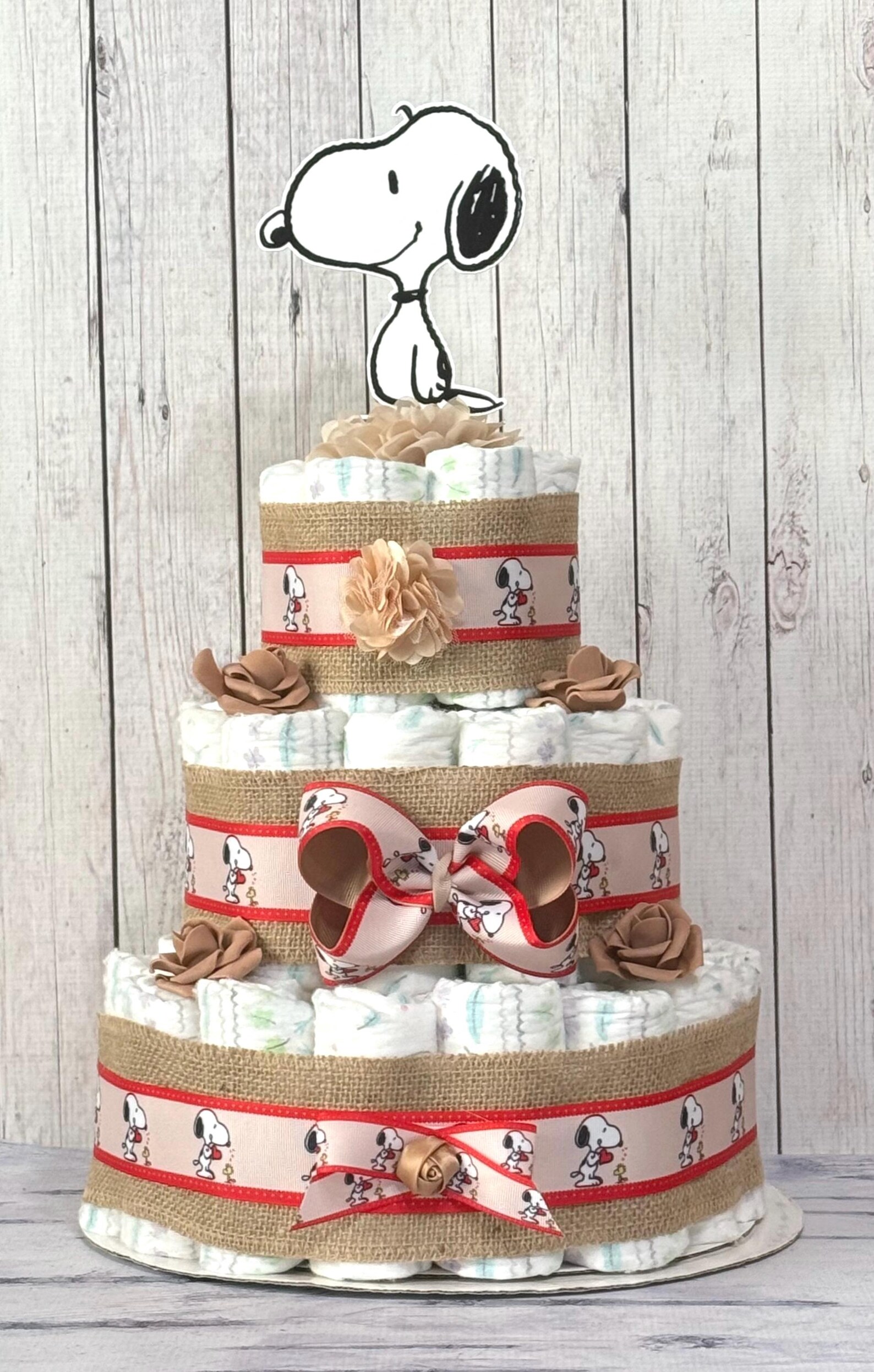 Dog Diaper Cake Dog Baby Shower 3 Tier Diaper Cake Gender Neutral Baby ...
