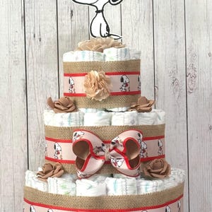 Dog Diaper Cake Dog Baby Shower 3 Tier Diaper Cake Gender Neutral Baby ...