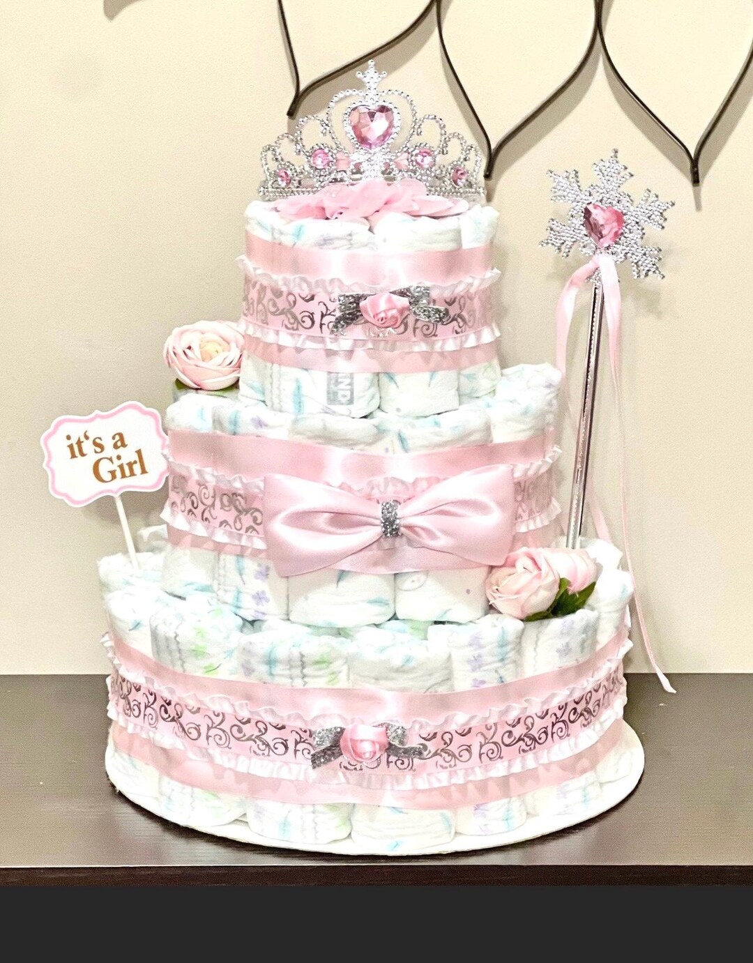 Princess Diaper Cake Baby Shower Girl Princess Baby Shower Decoration ...