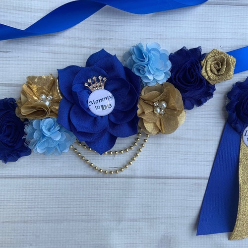 Prince Royal Blue & Gold Boy Maternity Sash King Crown Baby - Etsy