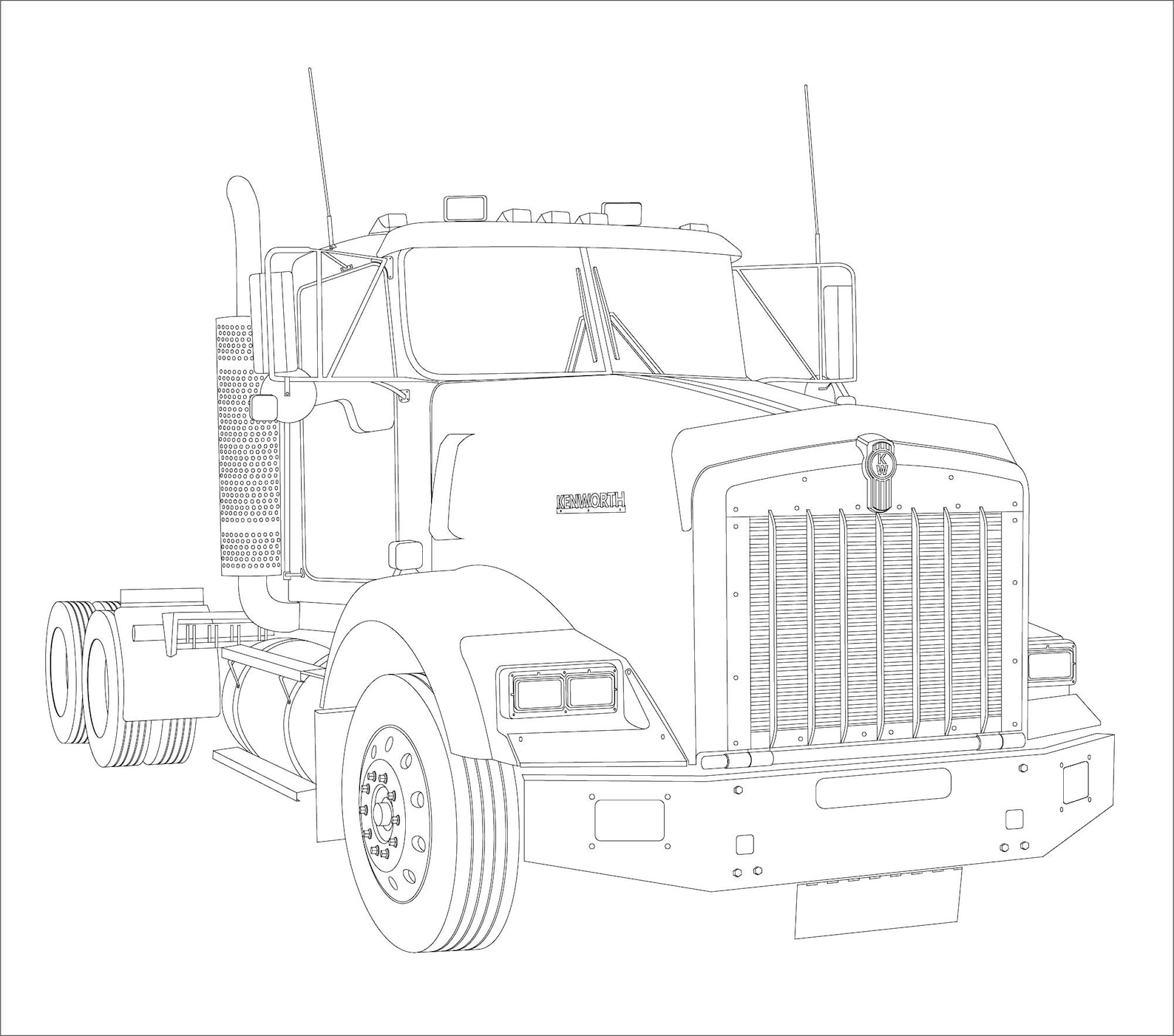 T800 Kenworth Day Cab Vector Files - Etsy
