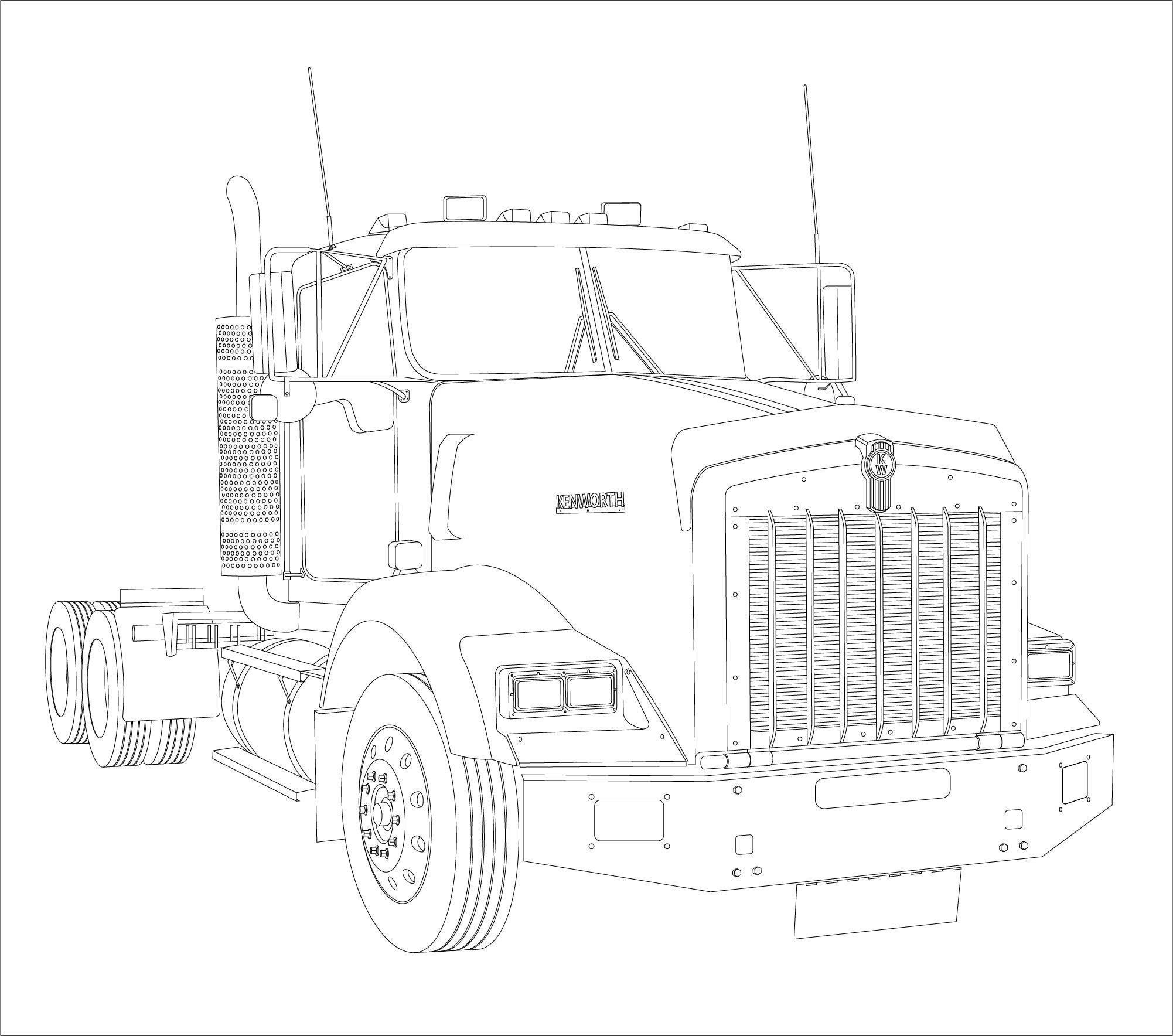 T800 Kenworth Day Cab Vector Files - Etsy