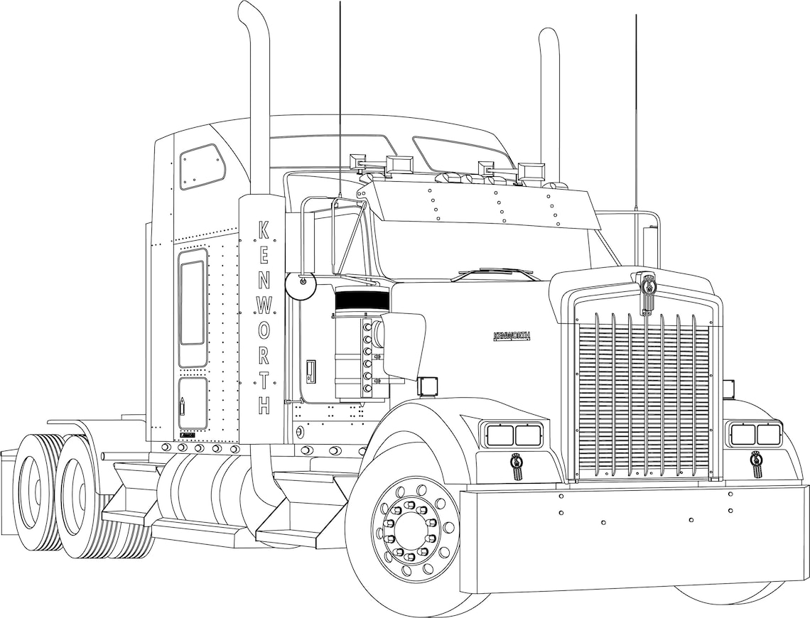 W900 Kenworth Vector Files - Etsy