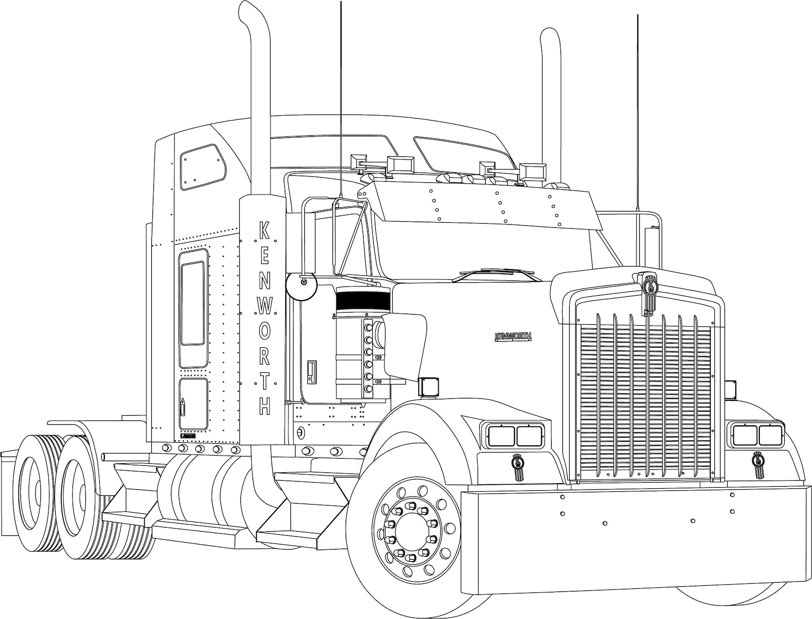 W900 Kenworth Vector Files - Etsy