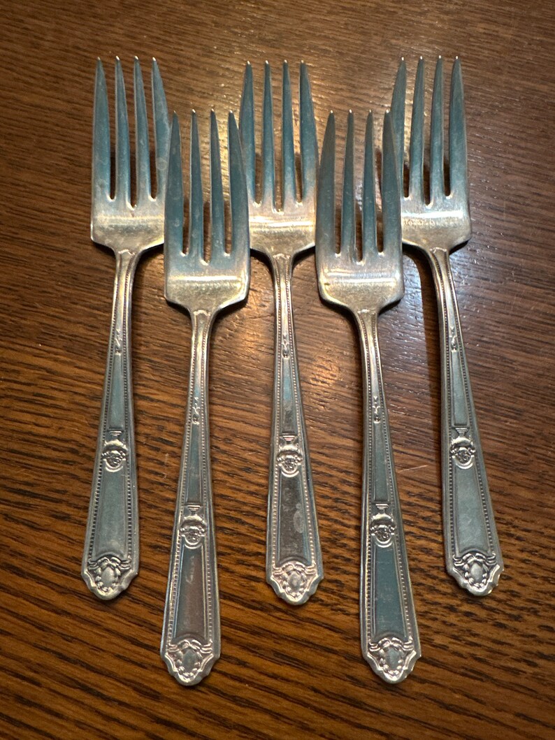 Five Salad Forks 1904 Regal Pure Silver Plate “rex” - Etsy