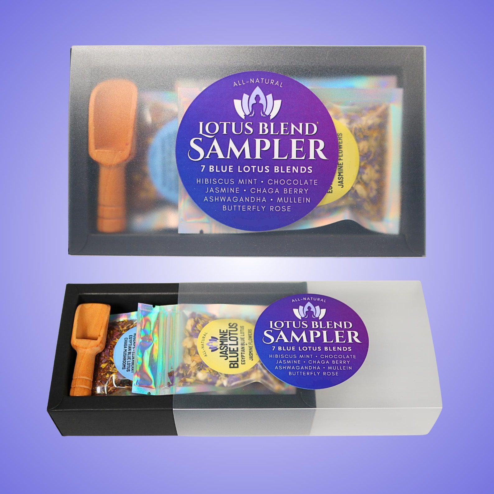 7 Blue Lotus Blends Sampler Box • All-natural Sliding Gift Set by Urbll ...