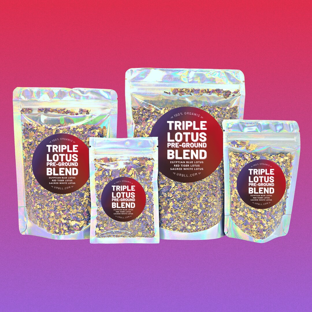 Triple Lotus Pre-ground Blend Egyptian Blue Lotus Sacred White Lotus ...