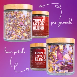 Triple Lotus Pre-ground Blend • Egyptian Blue Lotus + Sacred White ...