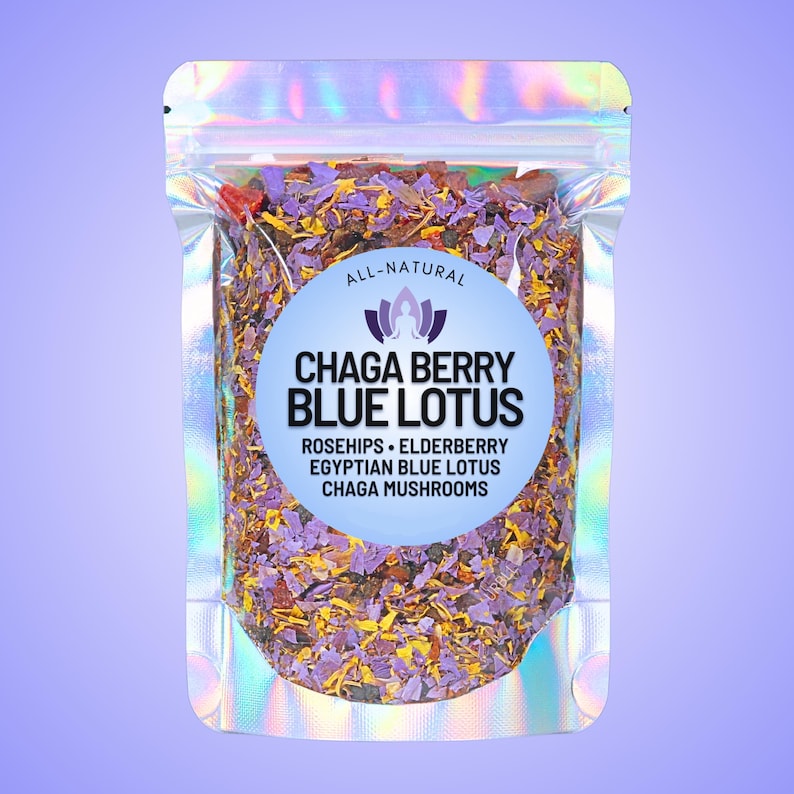 Chaga Berry Blue Lotus Tea • Egyptian Lotus Herbal Blend • Mushroom ...