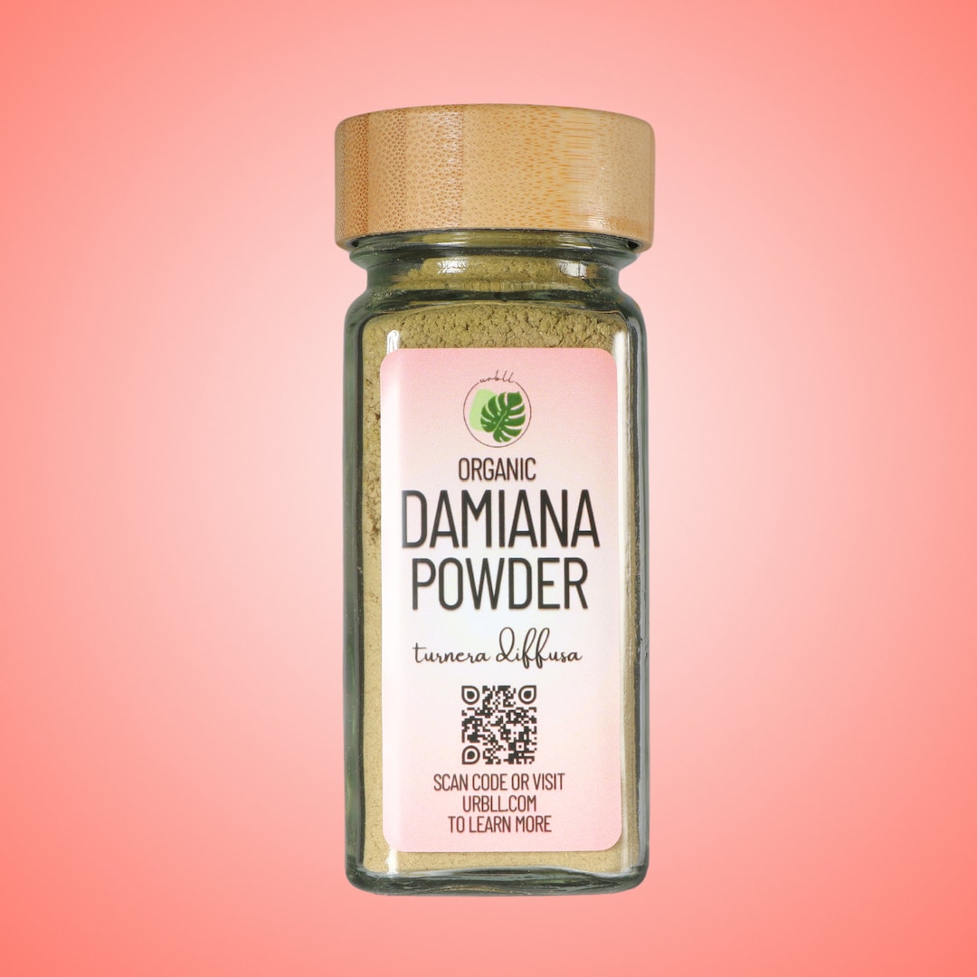 Organic Damiana Powder in Glass Jar • Premium Grade • 100% Organic Herb ...