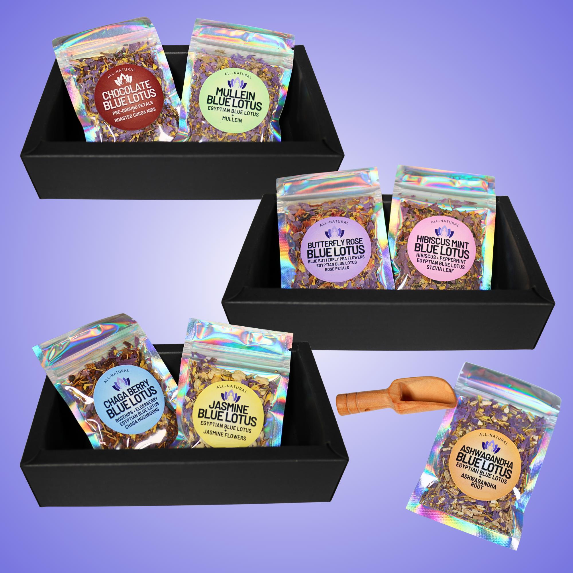 7 Blue Lotus Blends Sampler Box • All-natural Sliding Gift Set by Urbll ...