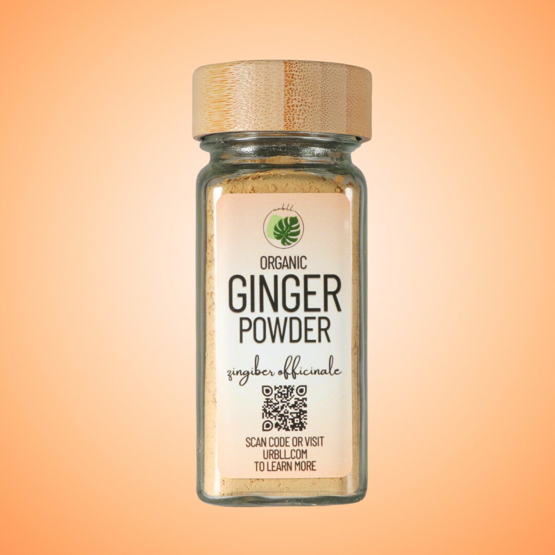 Organic Ginger Root Powder in Glass Jar • Premium Grade • 100% Organic ...