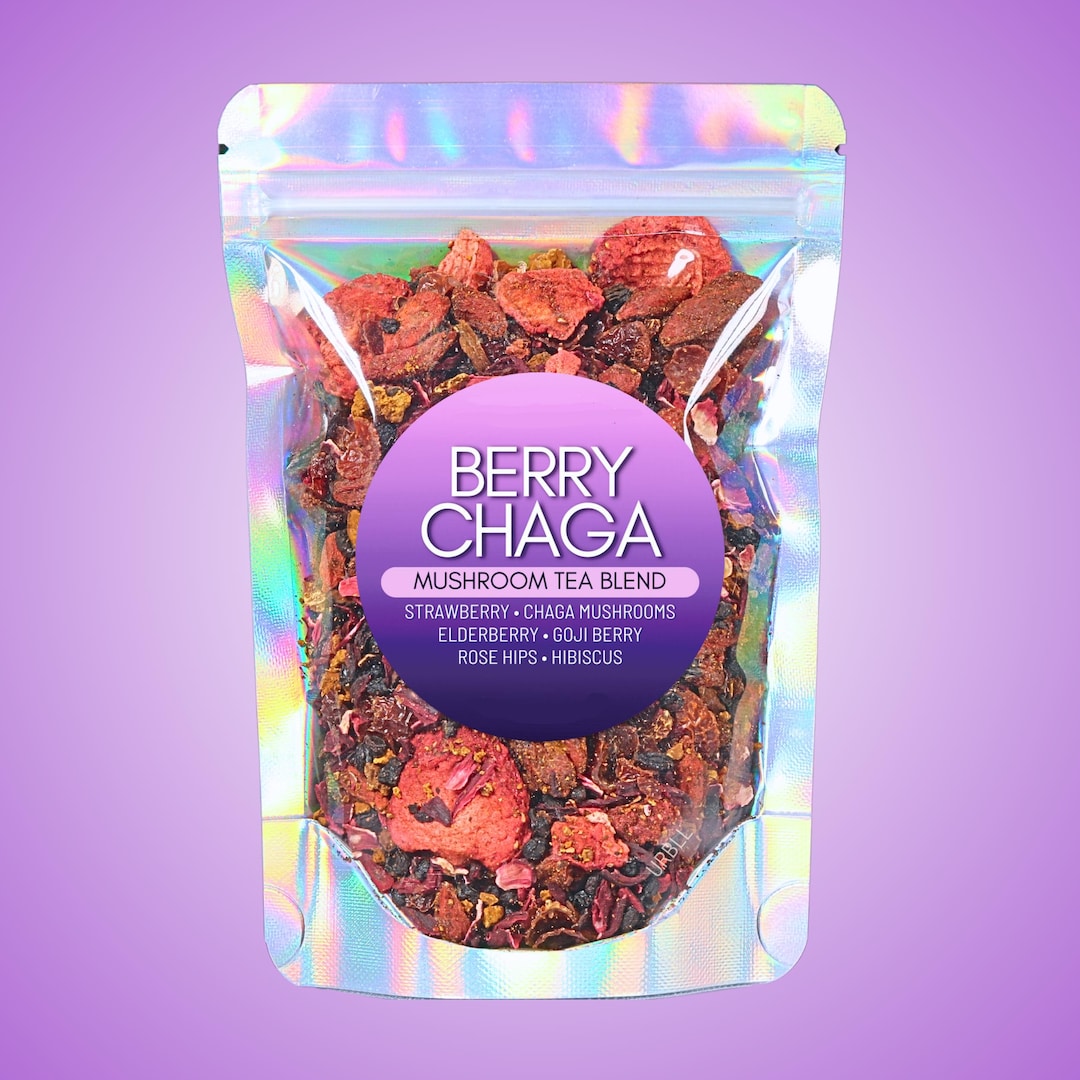 Berry Chaga Tea • Wildcrafted Chaga Mushroom, Hibiscus, Rose Hips ...