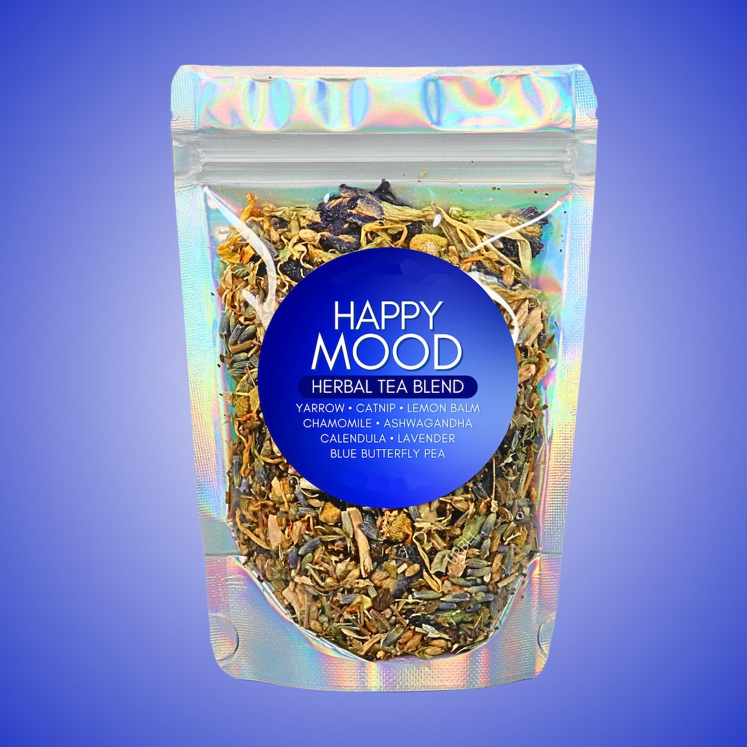 Happy Mood Tea • All-natural Chamomile, Lemon Balm, Ashwagandha ...