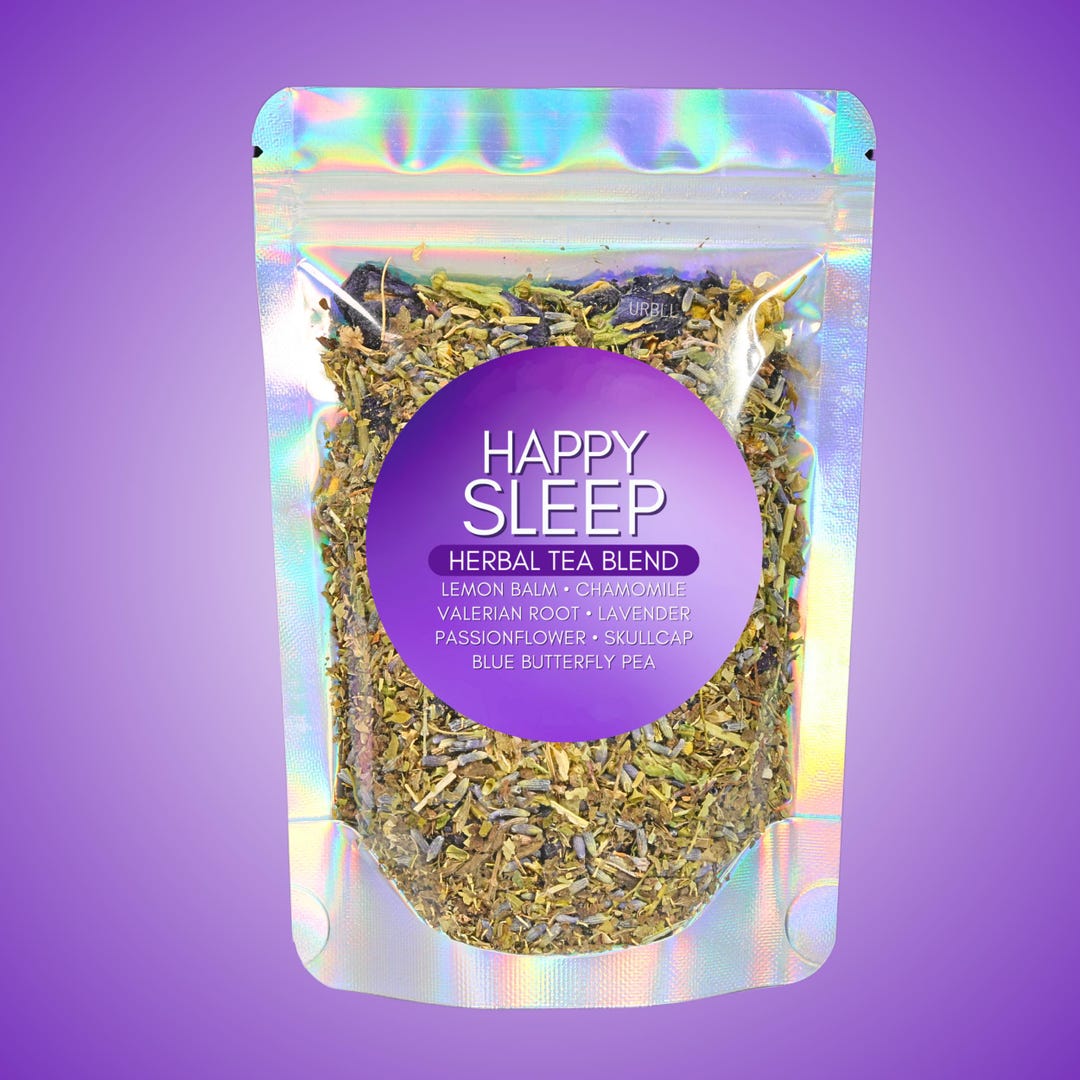 Happy Sleep Tea • Chamomile, Lemon Balm, Butterfly Pea, Valerian ...