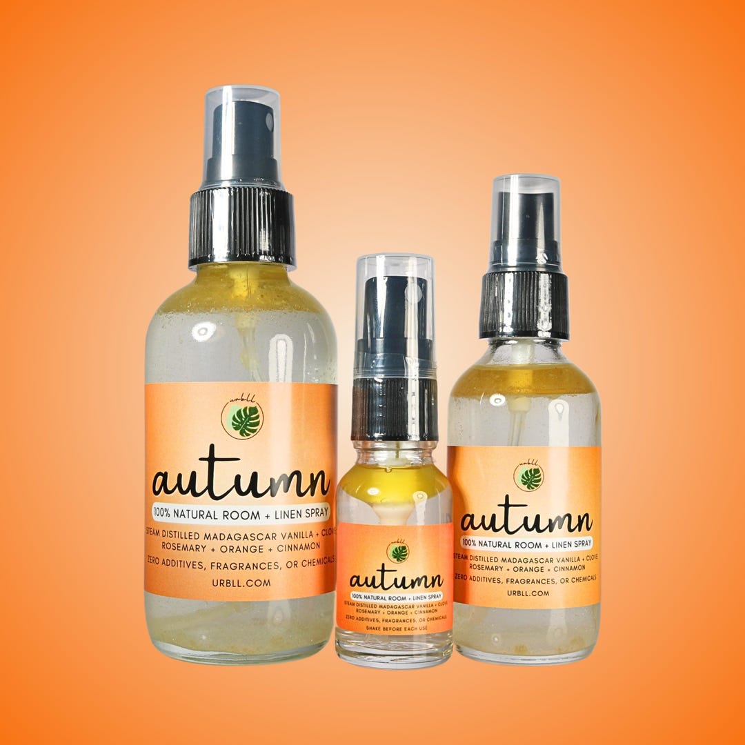 Autumn Room + Linen Spray • All-natural, Clean Ingredients • Car Pillow ...