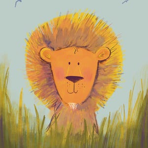African Lion Children's Illustration Nursery Digital Download - Etsy