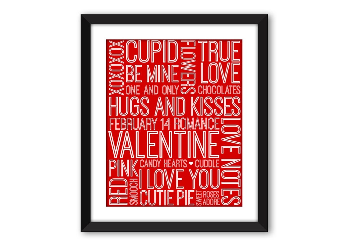 Valentine's Day Subway Art, DIGITAL DOWNLOAD, Printable Wall Art ...