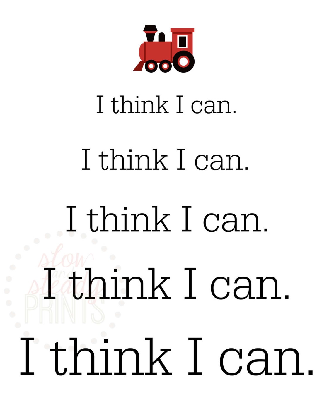 I Think I Can, DIGITAL DOWNLOAD, Train Decor, Typographic Art, Boy ...