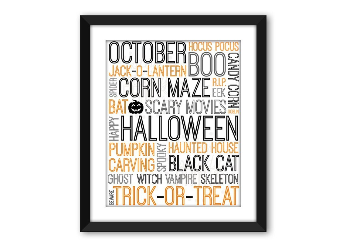 Halloween Subway Art, DIGITAL DOWNLOAD, Printable Wall Art, Halloween ...