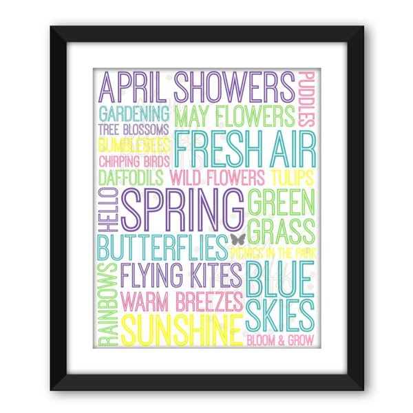 Spring Word Art - Etsy