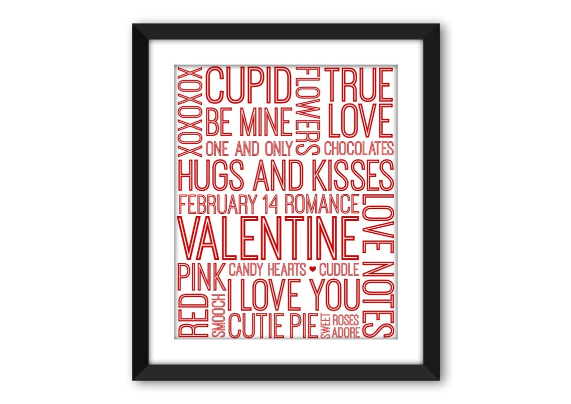 Valentine's Day Subway Art, DIGITAL DOWNLOAD, Printable Wall Art ...