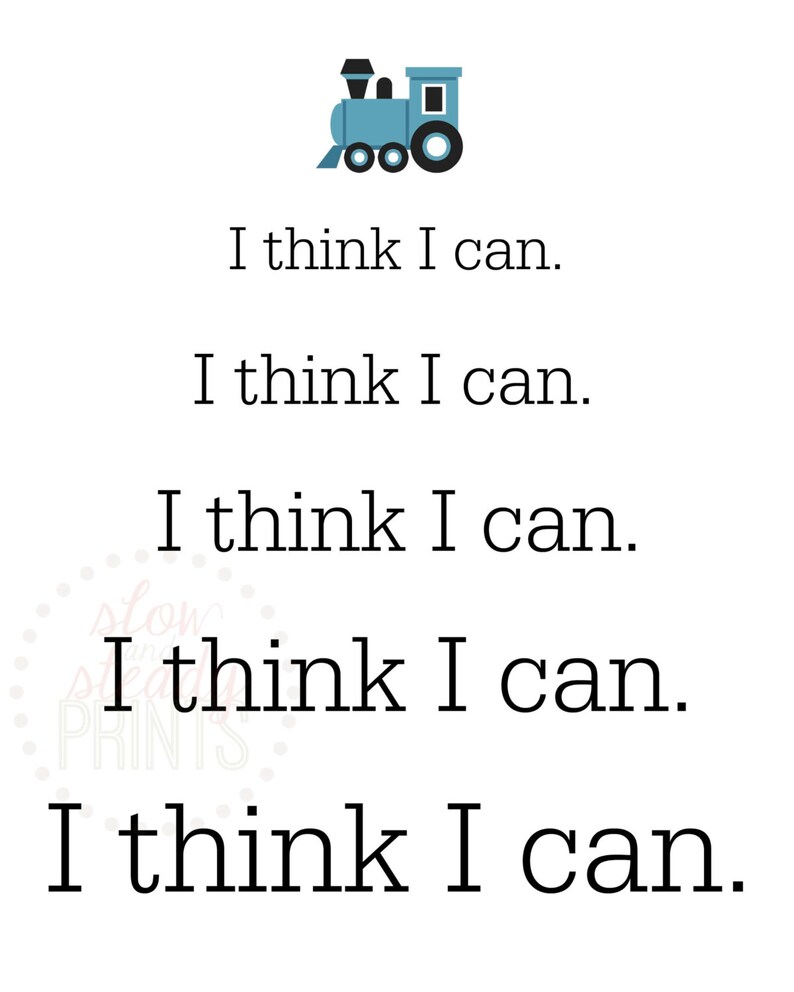 I Think I Can DIGITAL DOWNLOAD Train Decor Typographic Art - Etsy