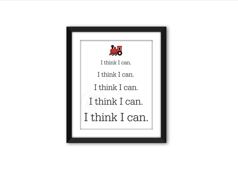 I Think I Can, DIGITAL DOWNLOAD, Train Decor, Typographic Art, Boy ...