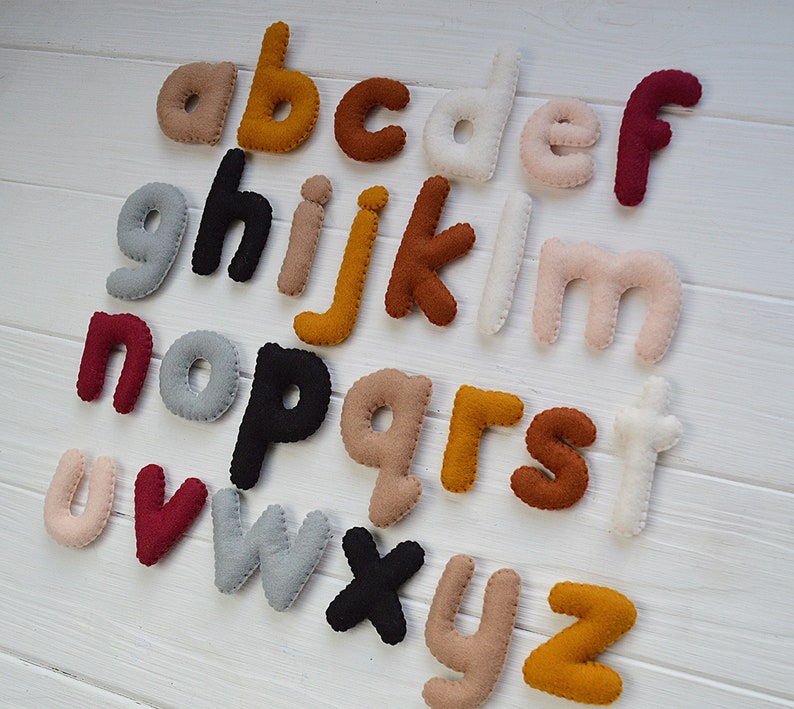 Colorful Felt Alphabet lower case felt alphabet felt | Etsy