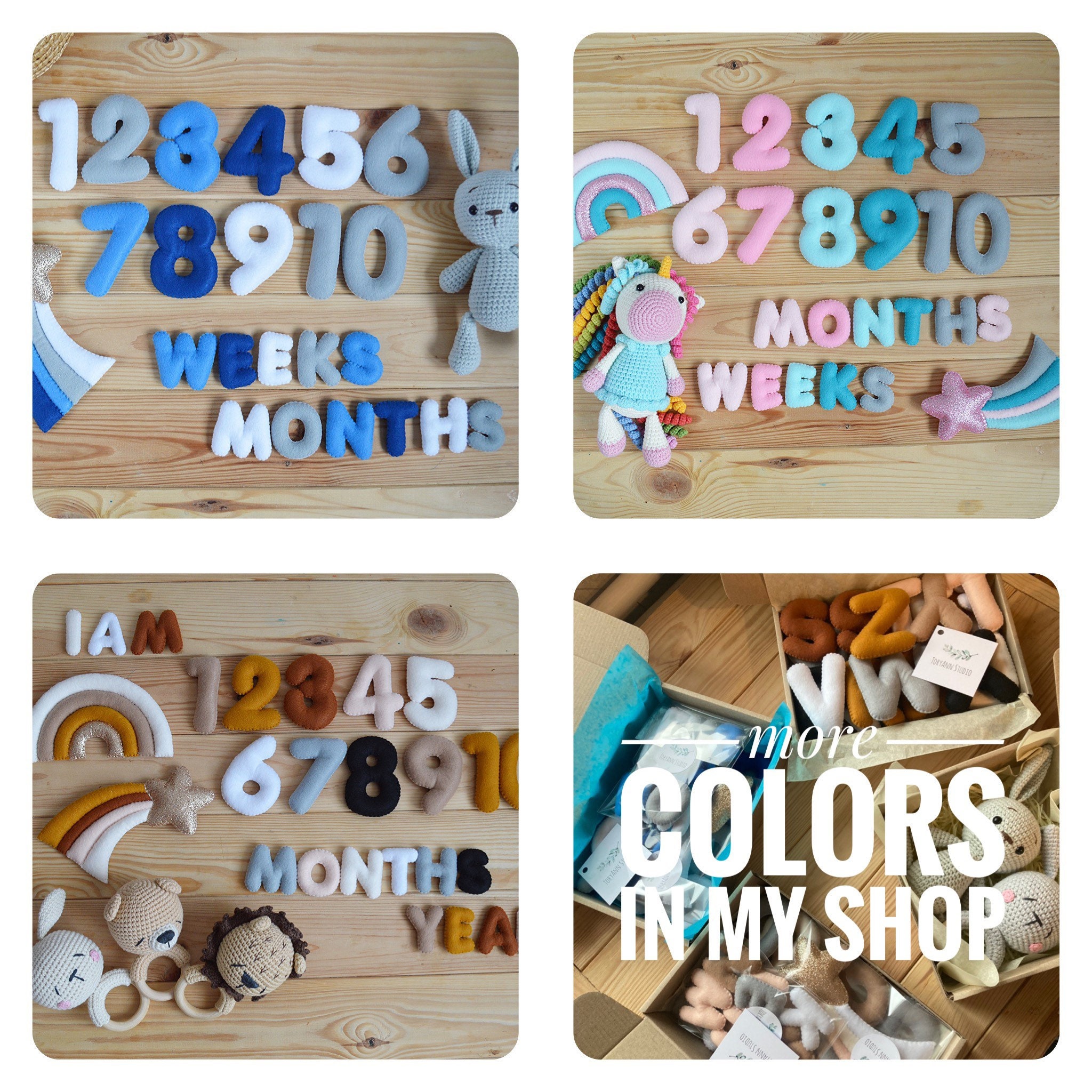 Felt Numbers-felt Numbers Baby-stuffed Felt Numbers-felt Puffy | Etsy